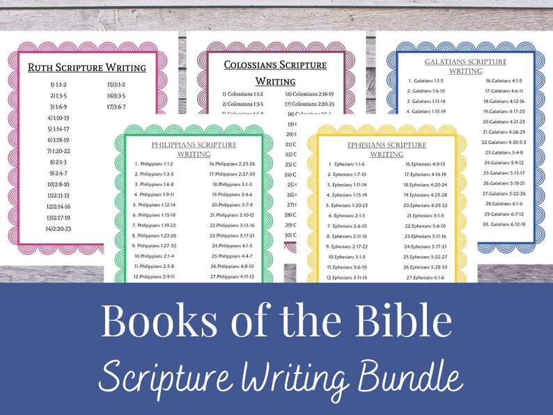 Books of the Bible Scripture Writing Bundle - Etsy
