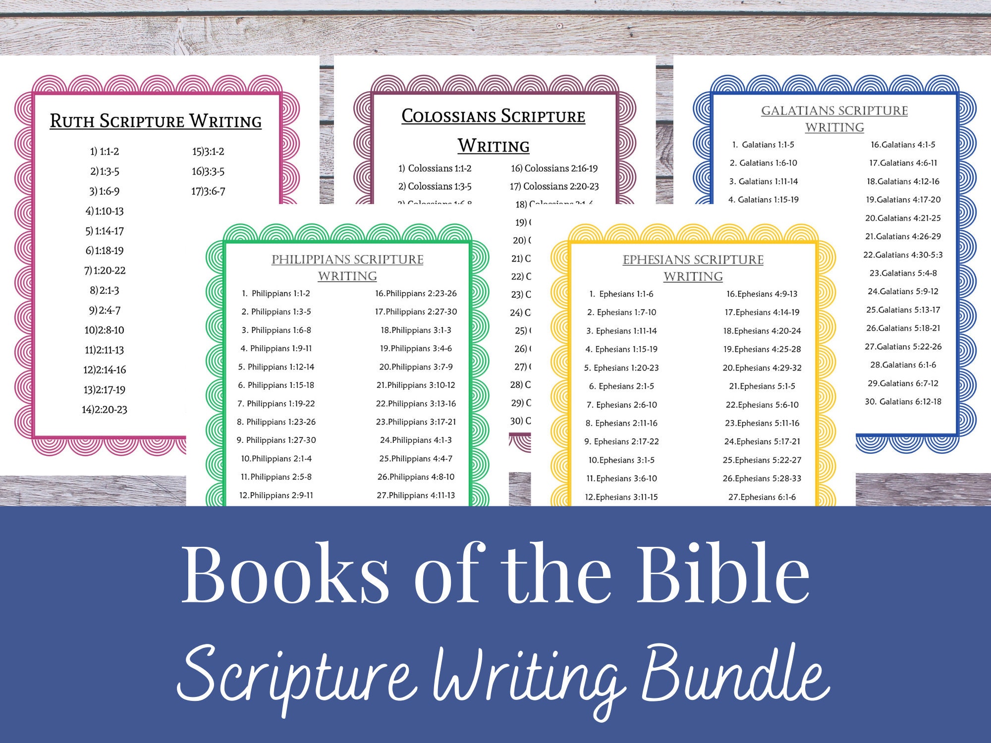 Books of the Bible Scripture Writing Bundle - Etsy
