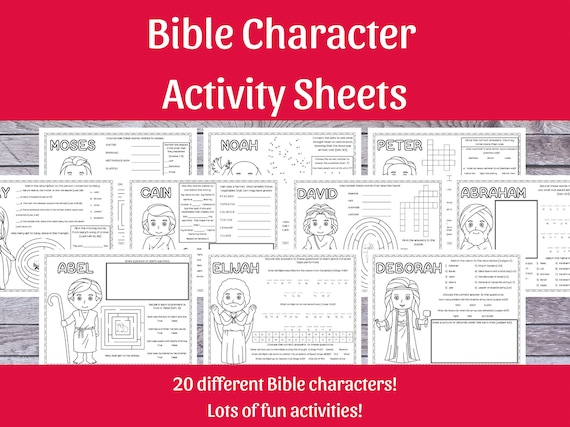 Bible Character Activity Sheets - Etsy