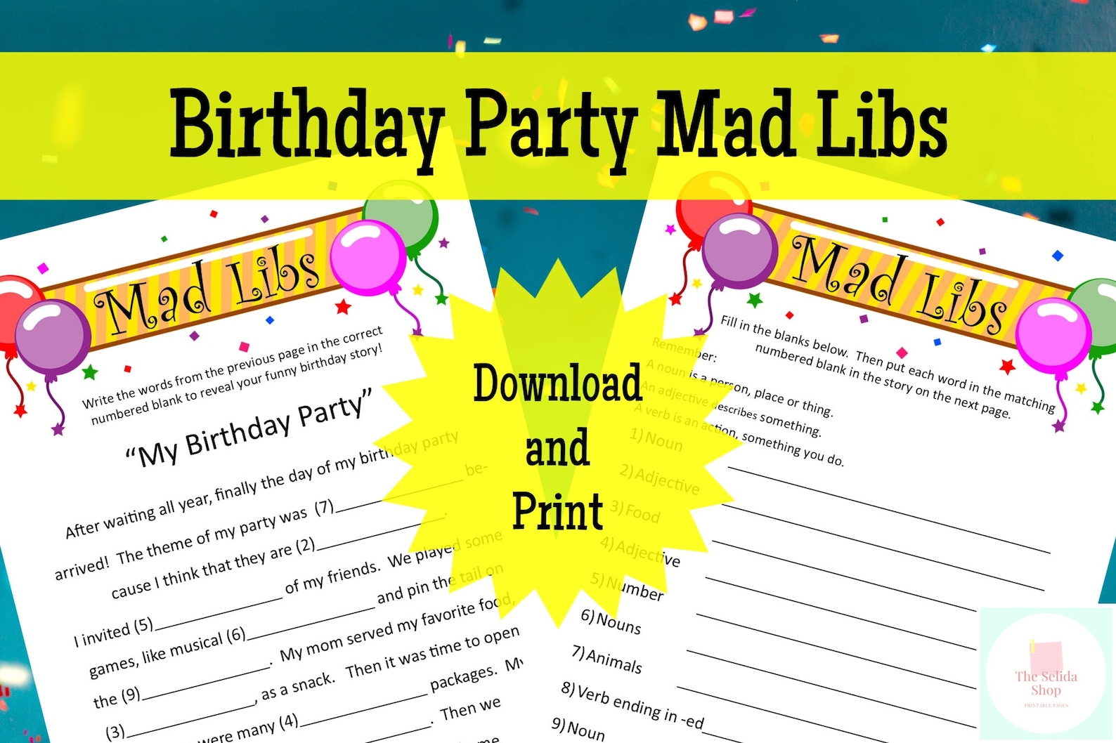 Birthday Party Mad Libs - Etsy