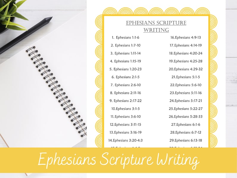 Scripture Writing / Bible Study Plan - Ephesians - Etsy
