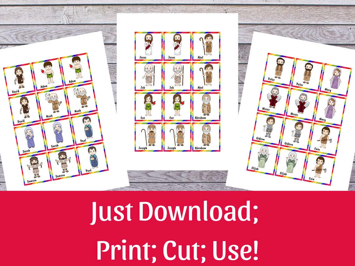 Bible Character Match Game - Etsy