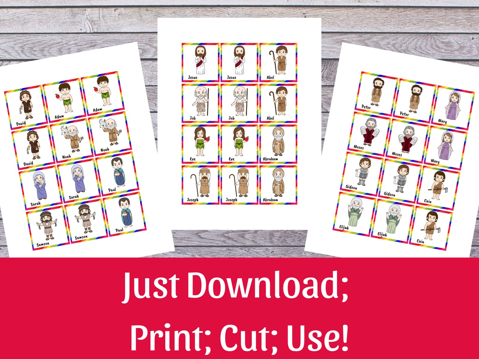 Bible Character Match Game - Etsy