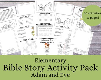 Adam and Eve Bible Story Activities, Sunday School Craft, Activity Pack ...