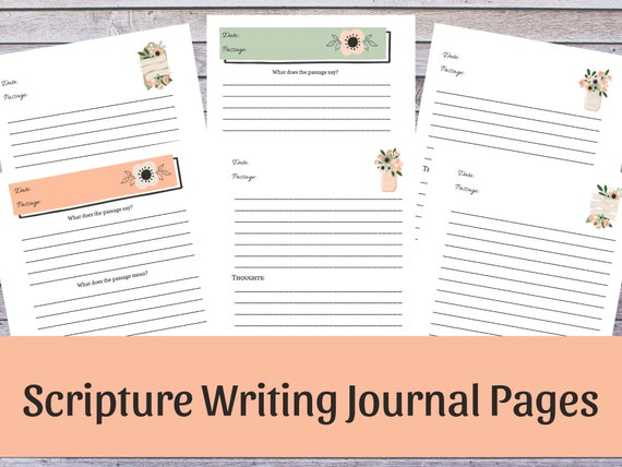Scripture Writing/bible Study Printable Journal Pages - Etsy