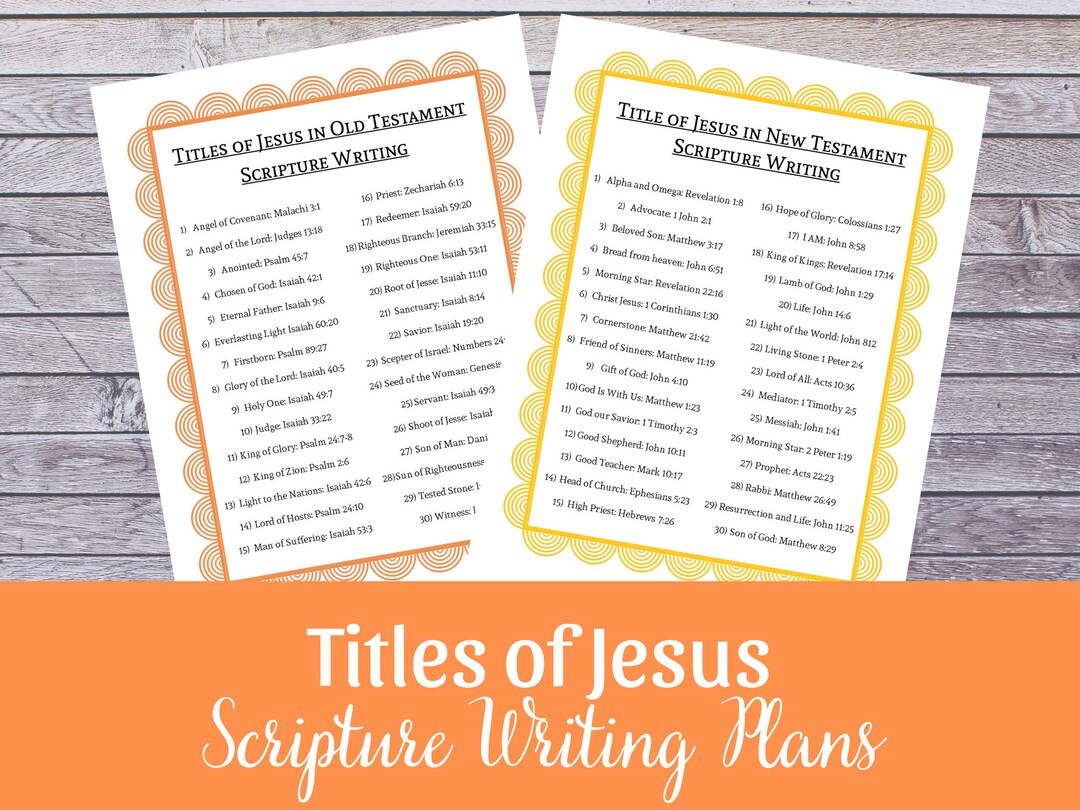 Titles of Jesus Scripture Writing/bible Study Plans - Etsy