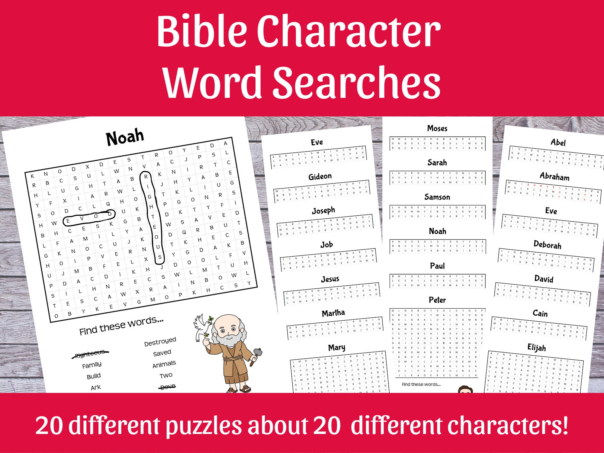 Bible Character Word Searches - Etsy