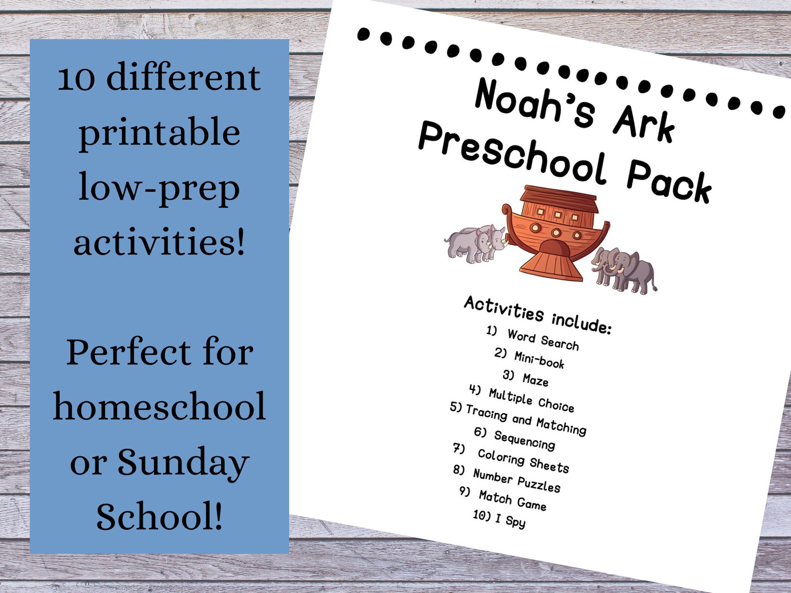 Preschool Bible Story Activity Pack Worksheets - Noah's Ark - Etsy