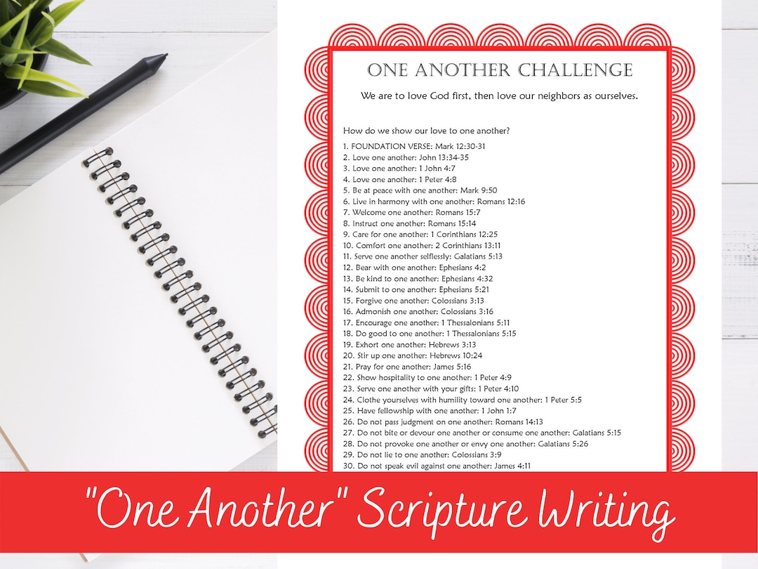 One Another Scripture Writing/ Bible Reading Plan - Etsy