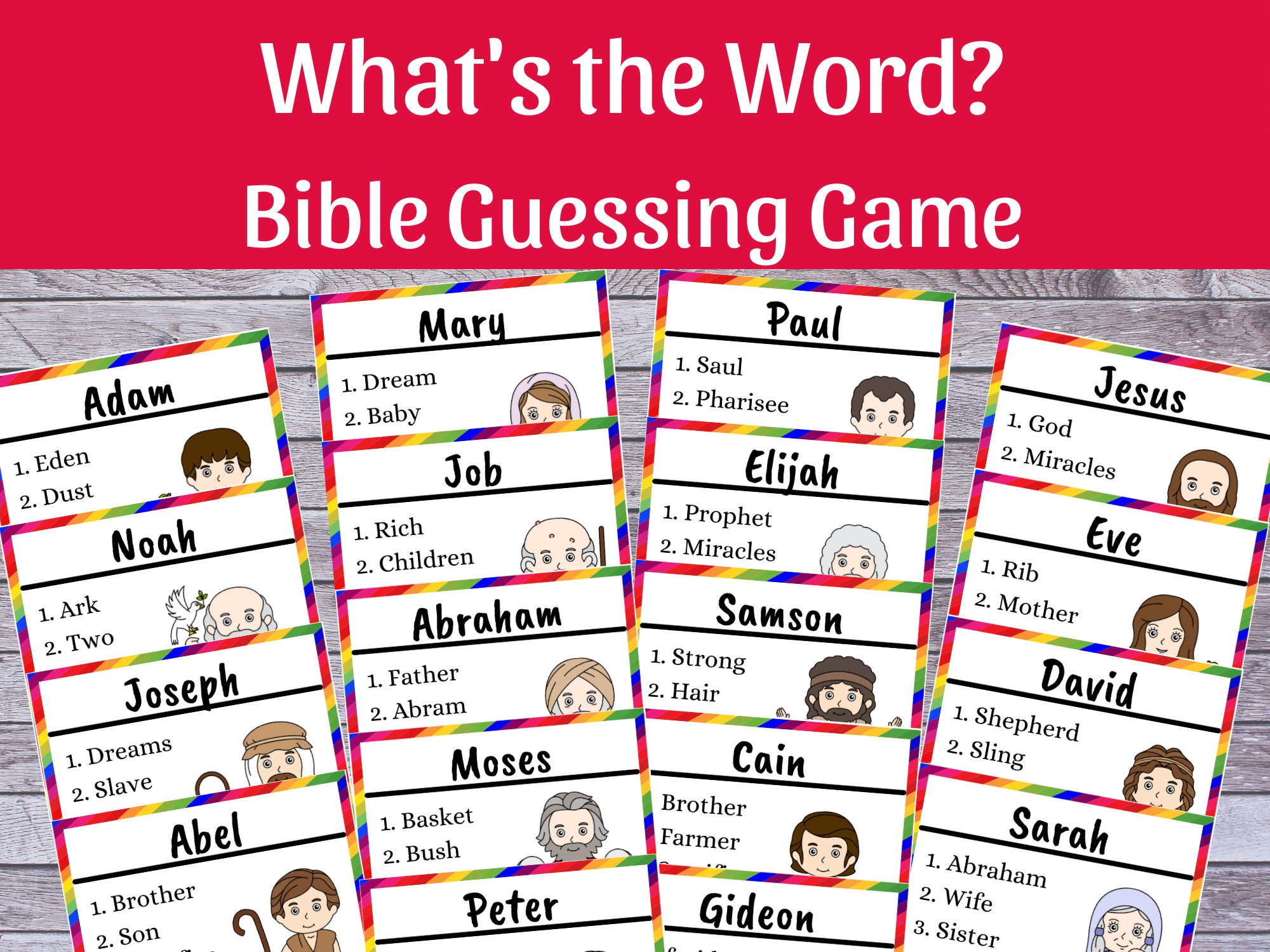 Bible Guessing Game for Kids - Etsy