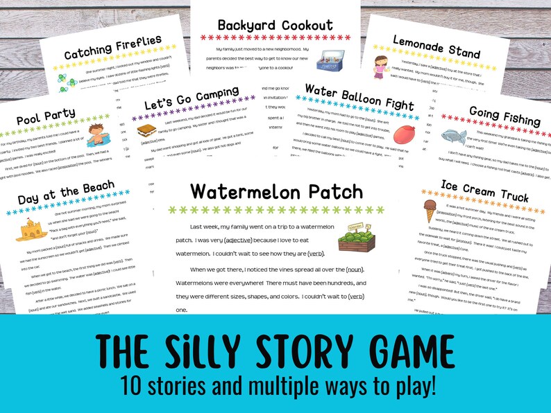 Mad Libs Style Game for Kids - Etsy