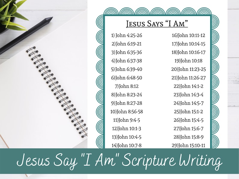 Jesus Says "i Am" Scripture Writing Plan - Etsy