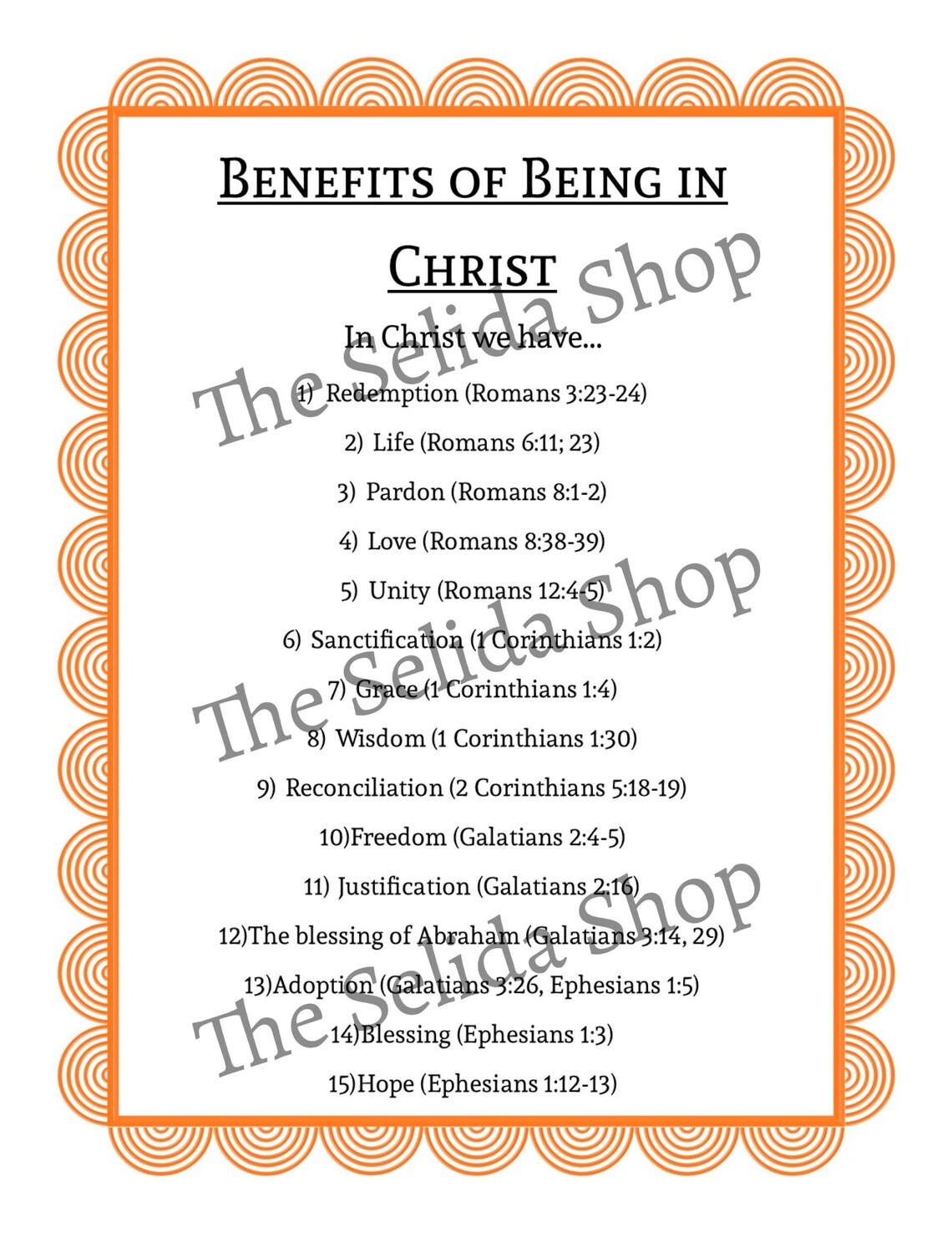 Printable Scripture Writing Plans: Attributes of God/benefits of Being ...