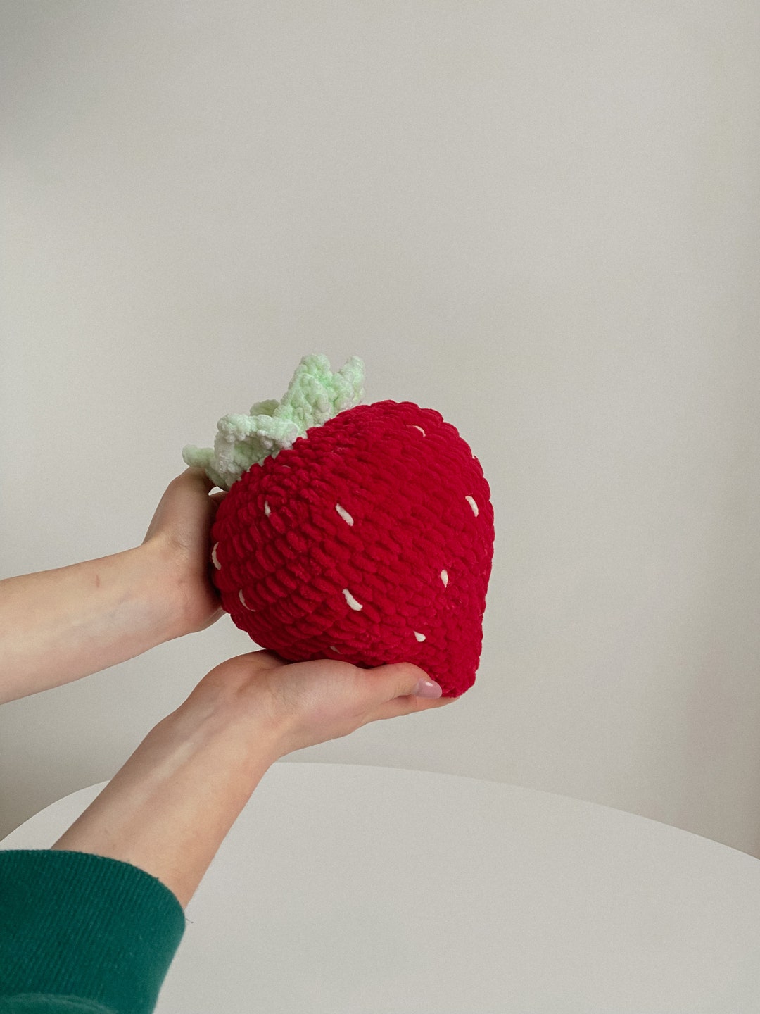 Crochet Strawberry Pillow Soft Strawberry Plushie Handmade - Etsy