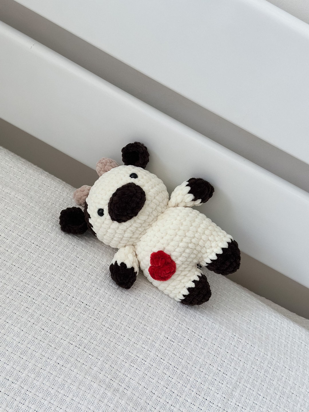 Crochet Lovely Cow Plushie, Amigurumi Stuffy Toy, Farm Animal, Stuffed ...
