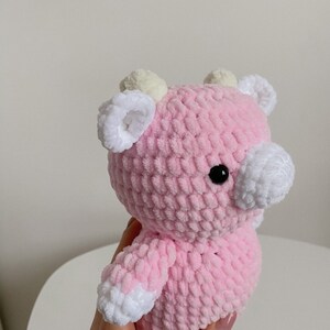 Pink Fat Valentines Cow, Crochet Cow Marshmallow, Plush Cow in Pastel ...