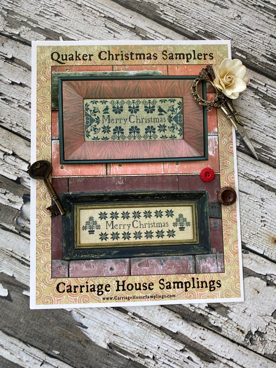Quaker Christmas Samplers Carriage House Samplings Sampler - Etsy