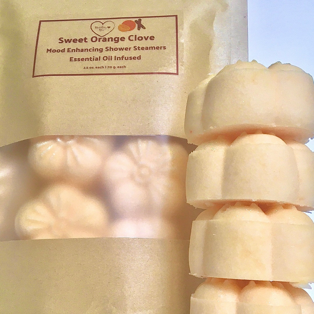 Big Strongly Scented Sweet Orange Clove Shower Steamers | Essential Oil ...
