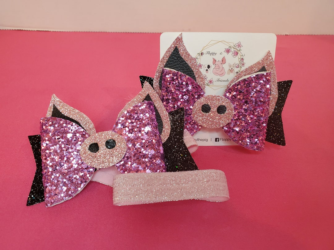Purple Gothic Floppy Pig Hair Bow-hair Accessory-headband-clip - Etsy