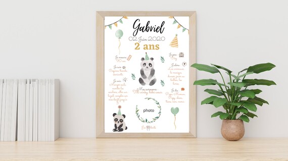 Panda Theme Birthday Poster - Etsy