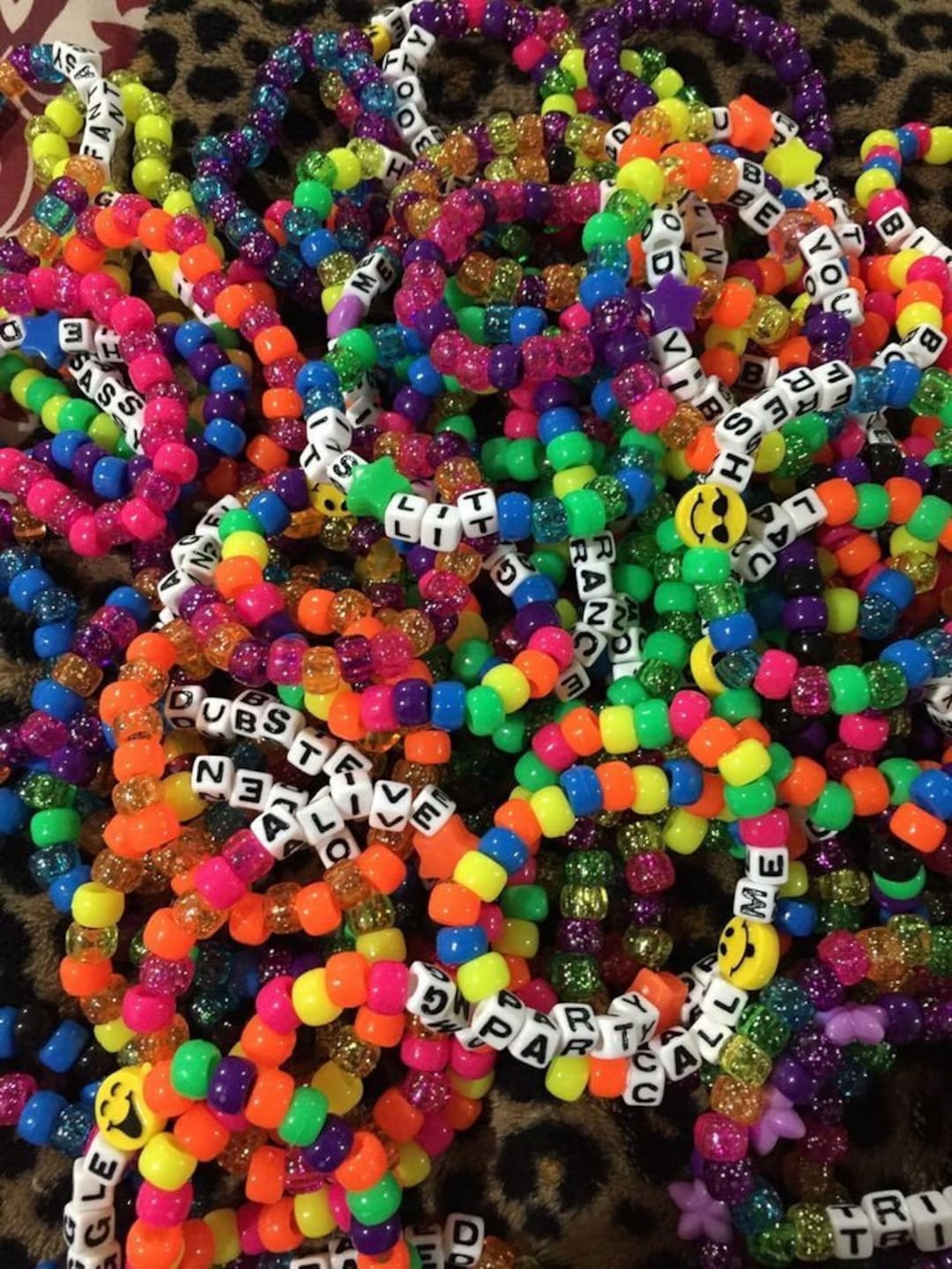 Custom Kandi Bracelet, Kandi Rave Accessories, Rainbow Custom Kandi ...
