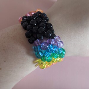 Kandi Cuff, Pastel Goth Kandi Bracelet, Custom Glow in the Dark Kandi ...