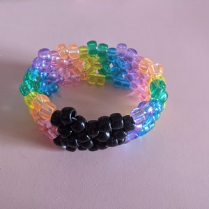 Kandi Cuff, Pastel Goth Kandi Bracelet, Custom Glow in the Dark Kandi ...
