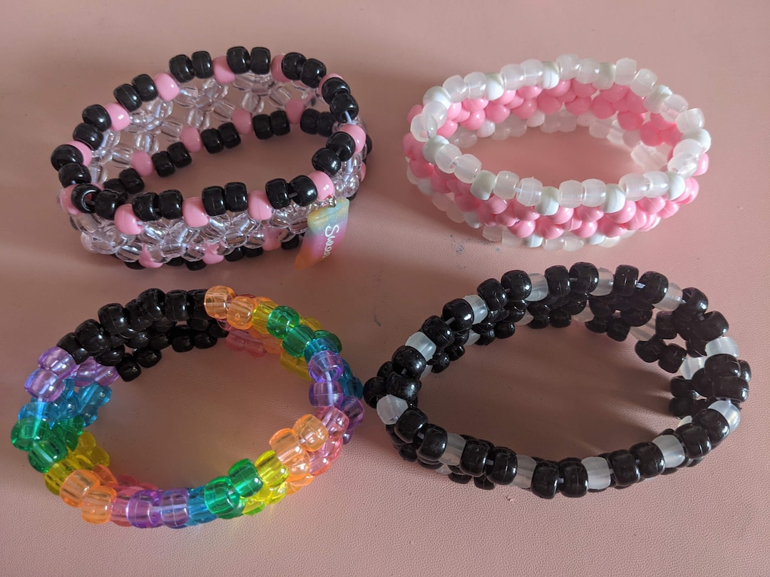 Kandi Cuff, Pastel Goth Kandi Bracelet, Custom Glow in the Dark Kandi ...