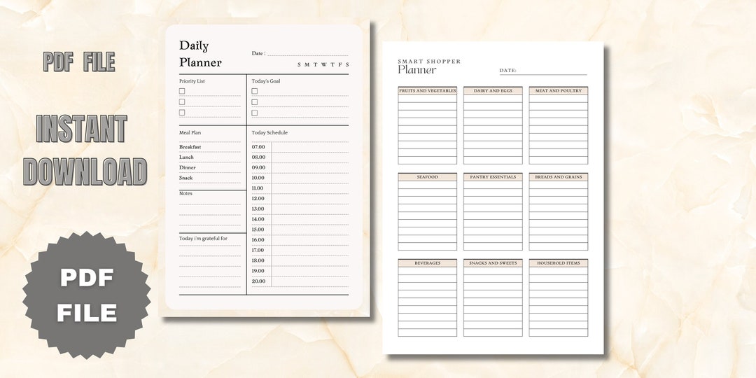 Simple Daily Planner Bundle - Etsy