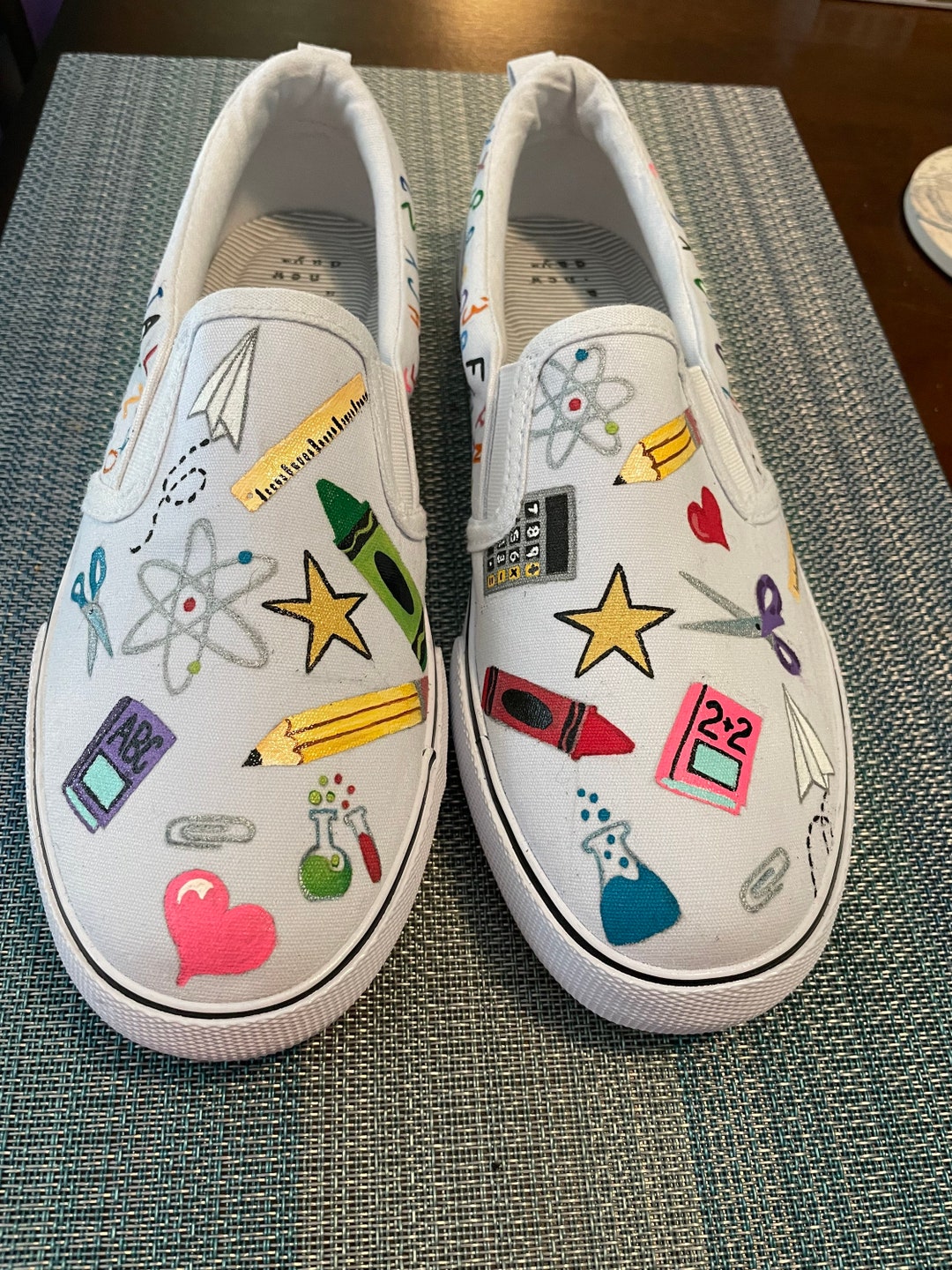 Teacher Themed Custom Shoes - Etsy