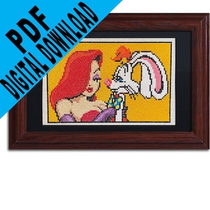 Roger Rabbit in Love Cross Stitch Pattern - Etsy