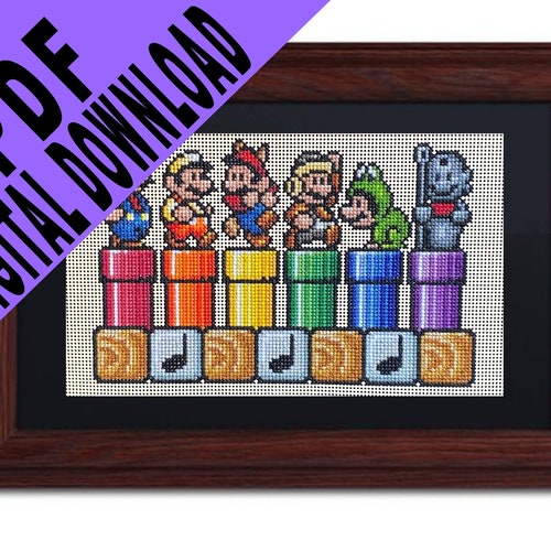 Super Mario World Map Cross Stitch Pattern Overworld Retro - Etsy