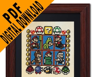 Super Mario Downloadable Cross Stitch Pattern - Etsy