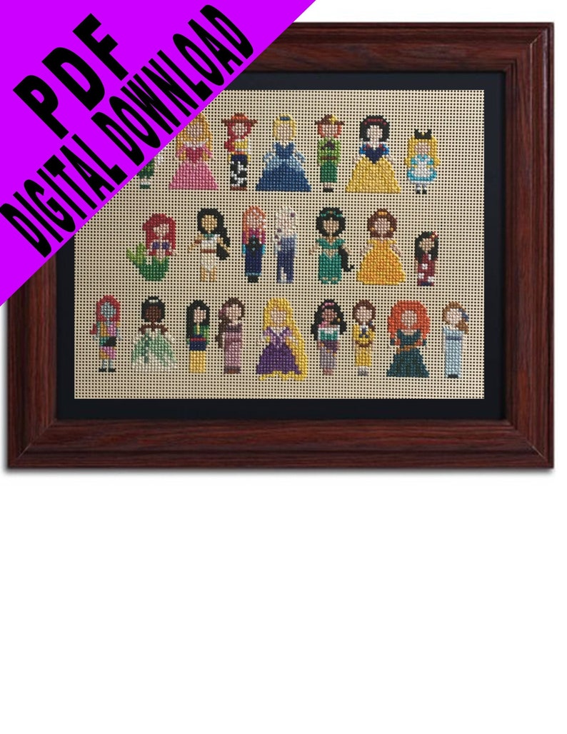 Princesses Cross Stitch Pattern - Etsy