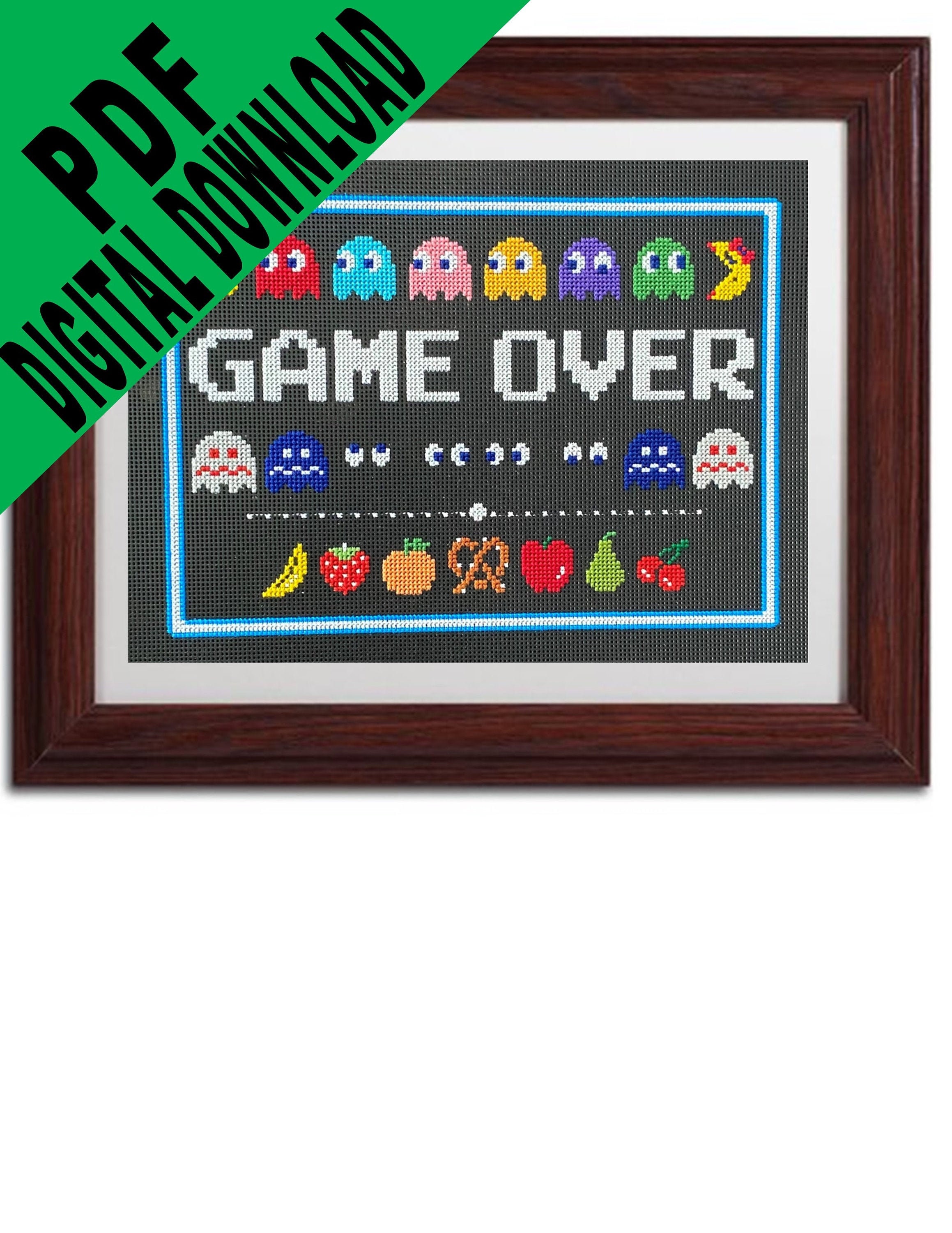 Pac Man Game Over Cross Stitch Pattern - Etsy