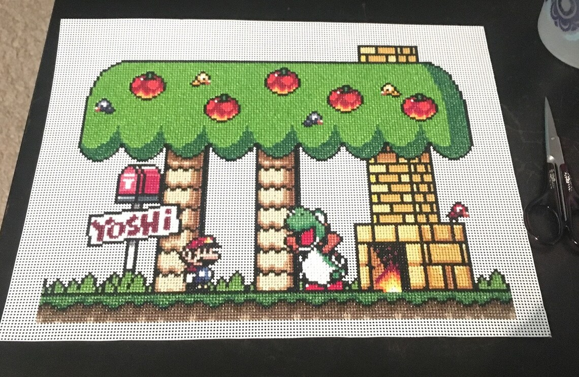Yoshi's Home Cross Stitch - MADE TO ORDER - Etsy UK