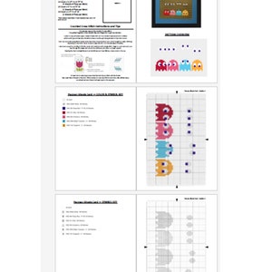 Pacman Ghosts Cross Stitch Pattern 5x7 Card - Etsy