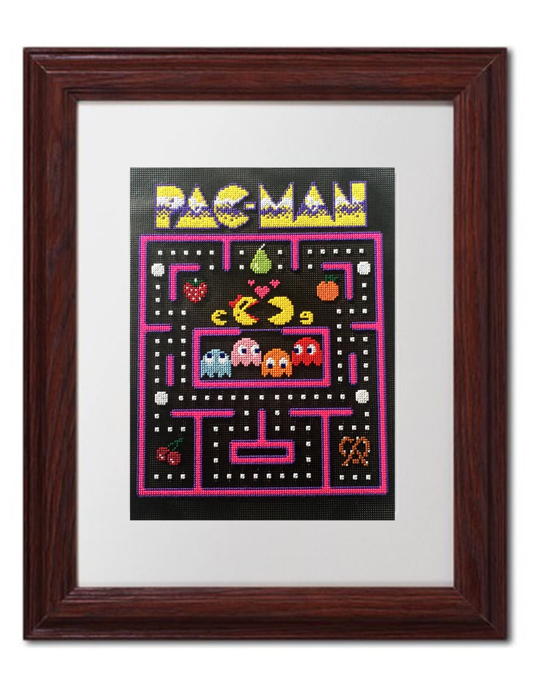 Pacman Arcade Cross Stitch - MADE TO ORDER - Etsy