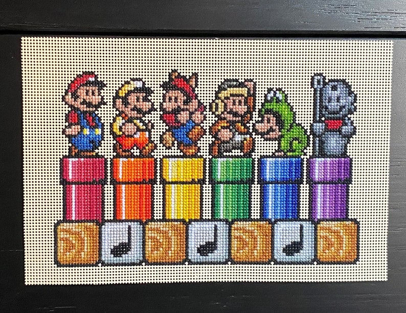 Super Mario 3 Pipes Cross Stitch MADE TO ORDER | Etsy