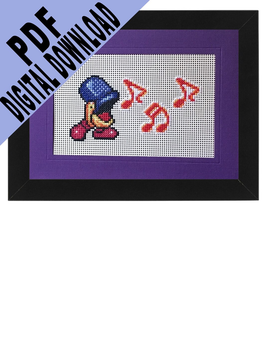 Kirby Singing Mic Cross Stitch Pattern 5x7 Card - Etsy