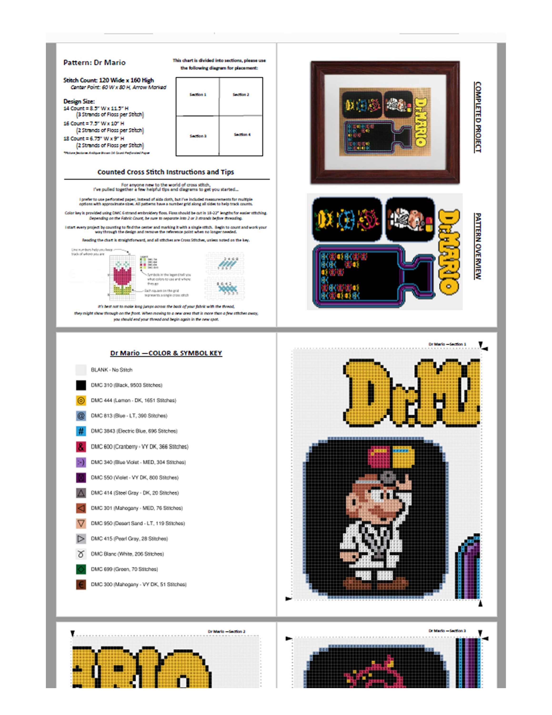 Dr Mario Cross Stitch Pattern | Etsy