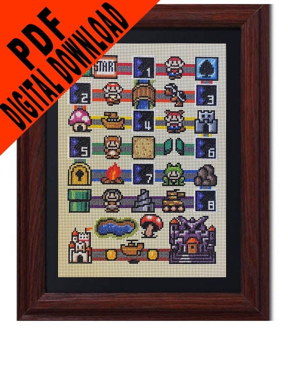Super Mario 3 Map Cross Stitch Pattern | Etsy