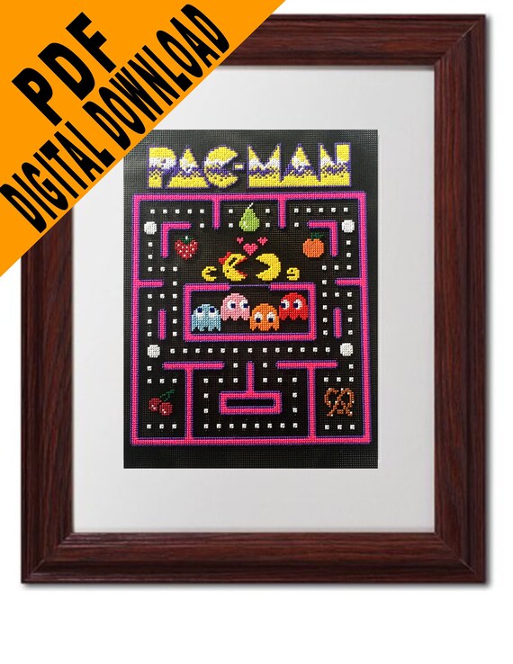 Pacman Arcade Cross Stitch Pattern | Etsy