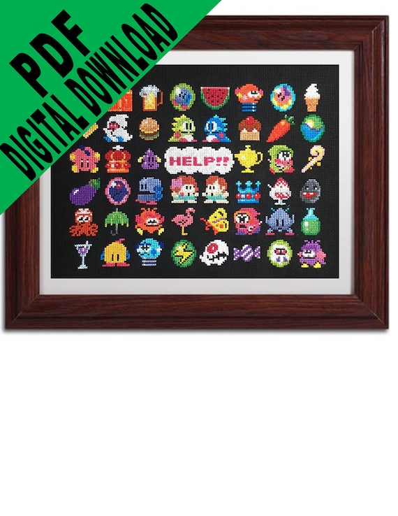 Bubble Bobble Characters Cross Stitch Pattern | Etsy