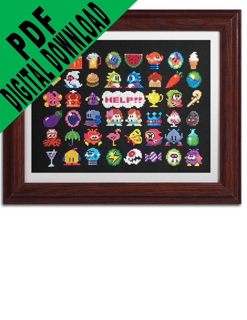 Bubble Bobble Characters Cross Stitch Pattern | Etsy
