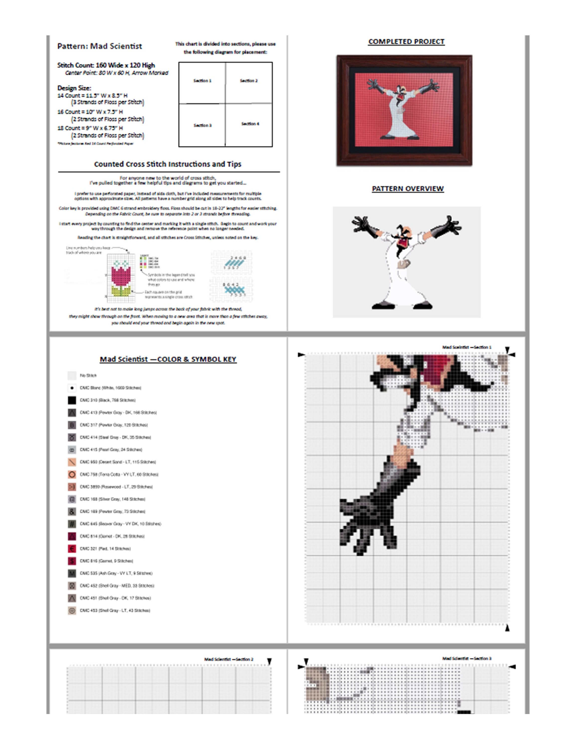 Mad Scientist Cross Stitch Pattern | Etsy