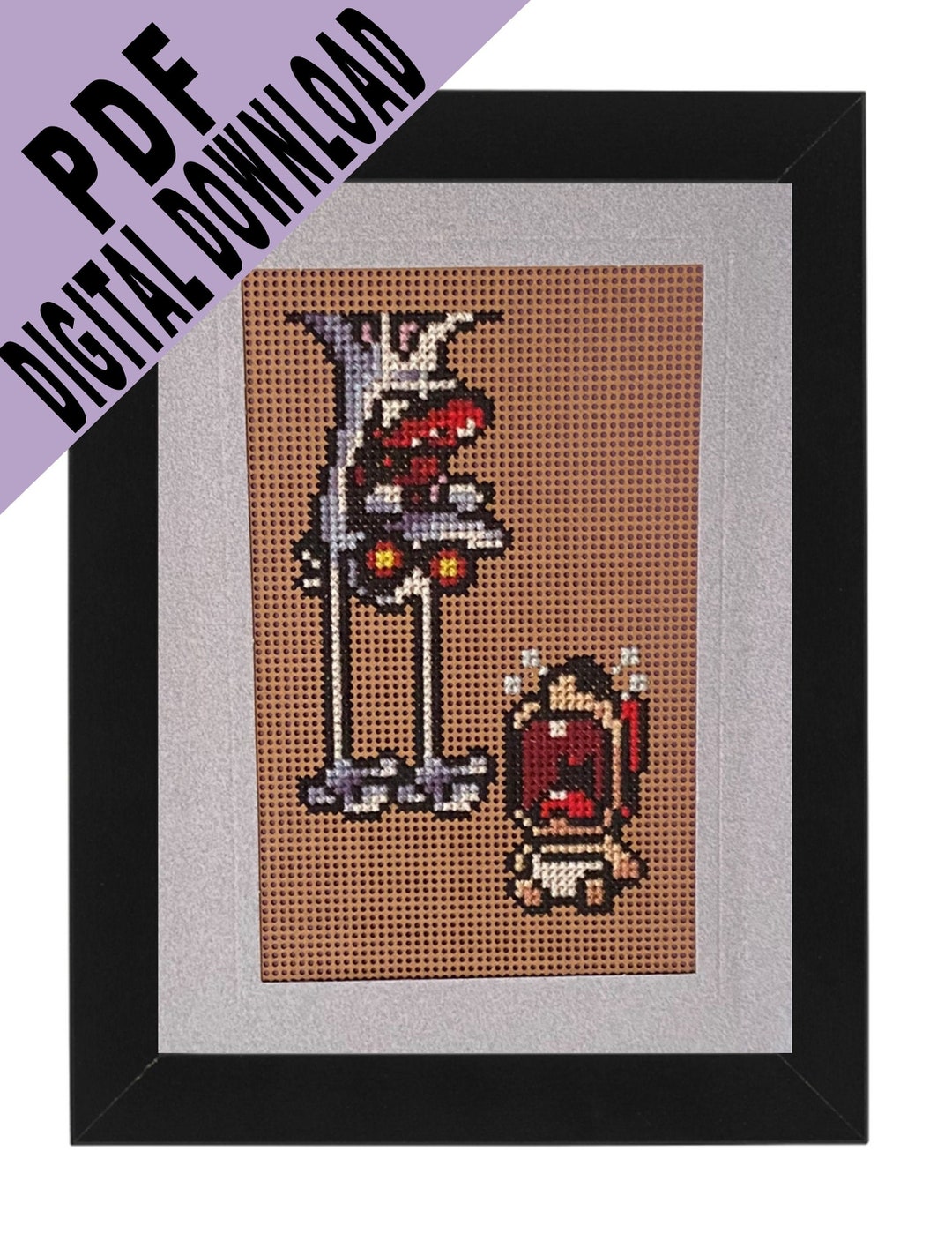 Scared Baby Mario Cross Stitch Pattern 5x7 Card - Etsy