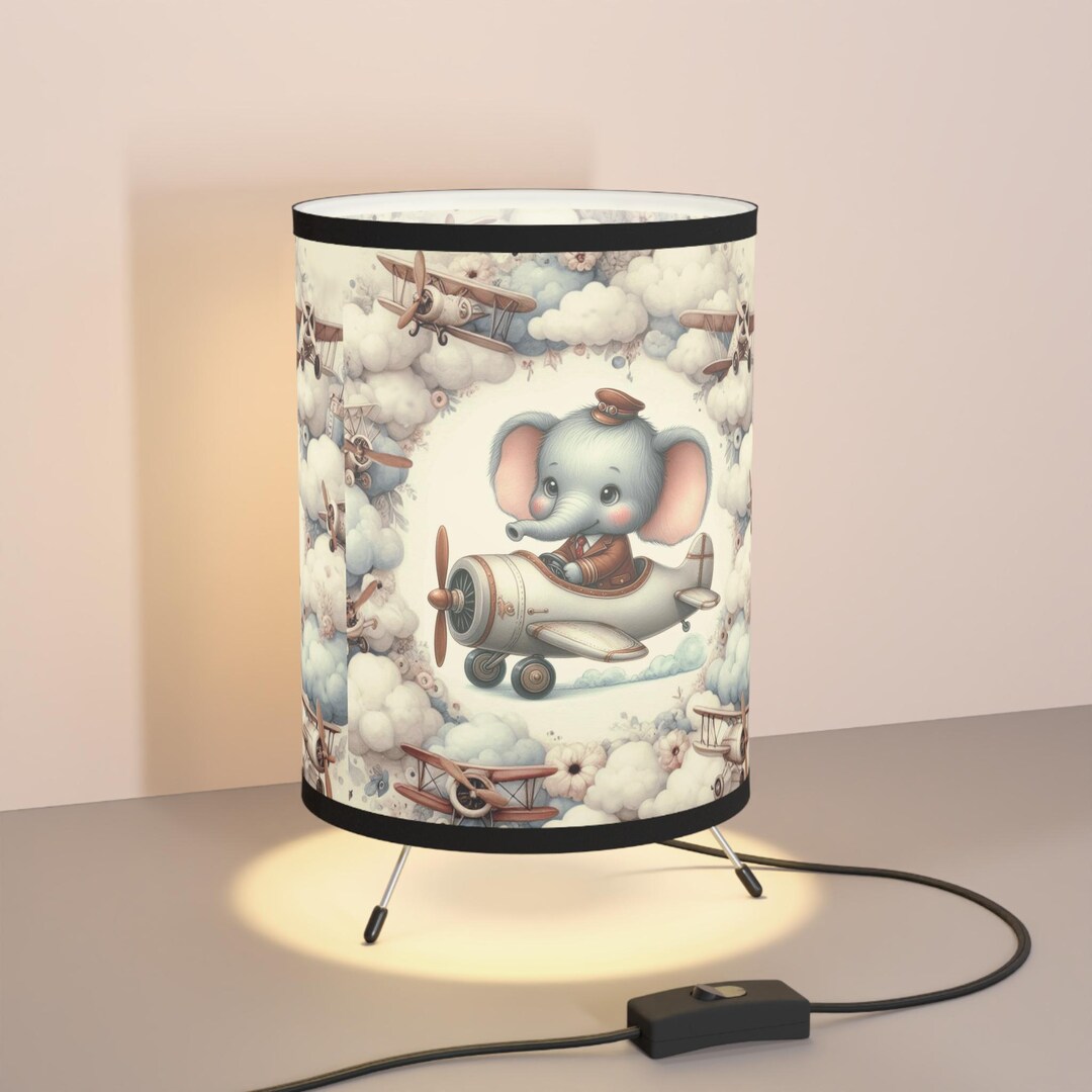 Elliot the Elephant Aviator Table Lamp (neutral Vintage) | kiki baby - Etsy
