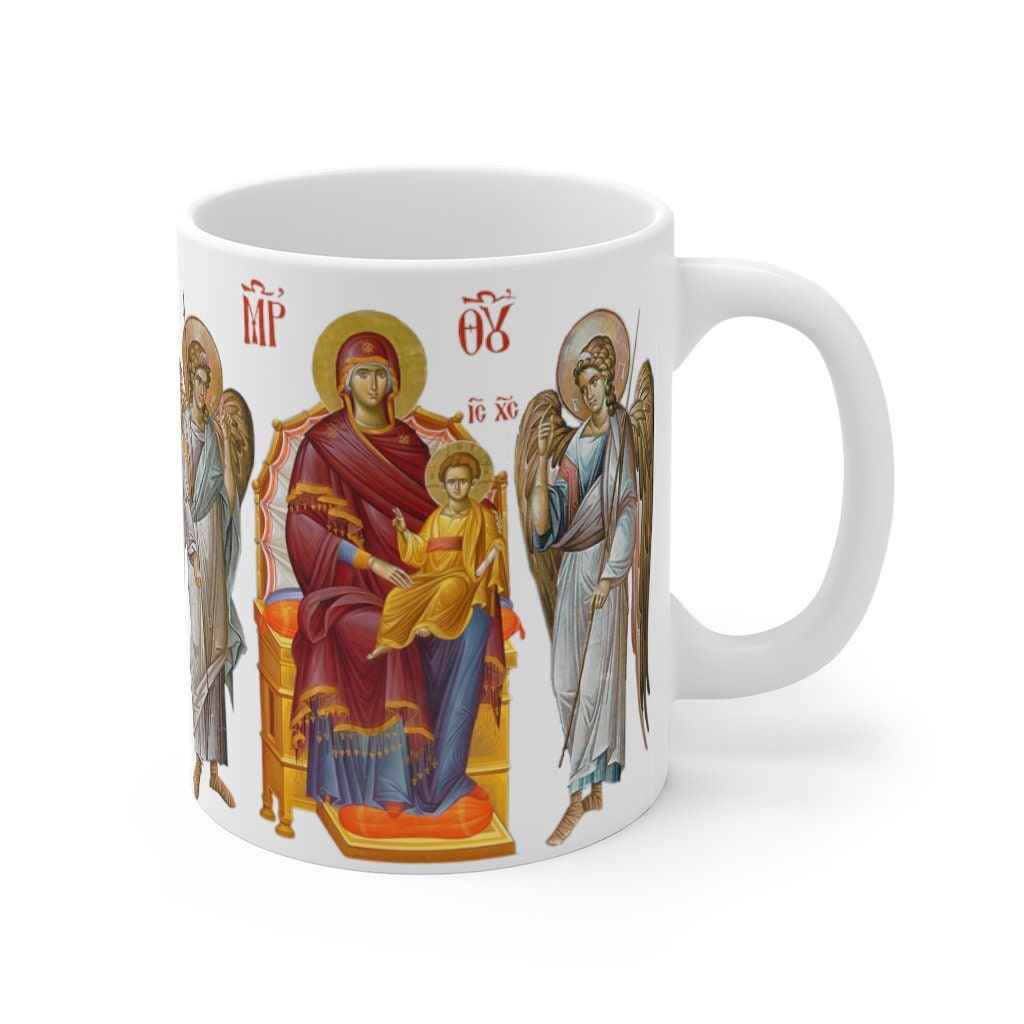 Virgin Mary With Archangels Orthodox Mug,mother of God With Archangels ...