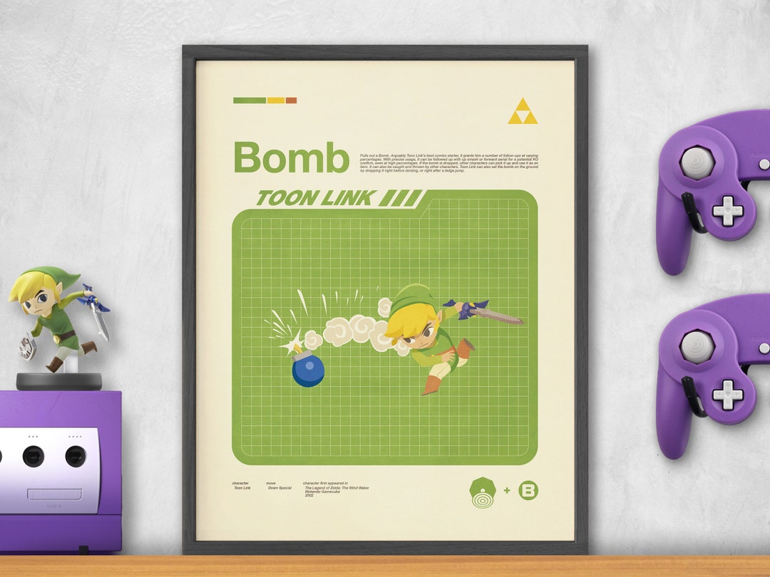 Smash Bros Moveset Series - TOON LINK / BOMB No.43 - Etsy